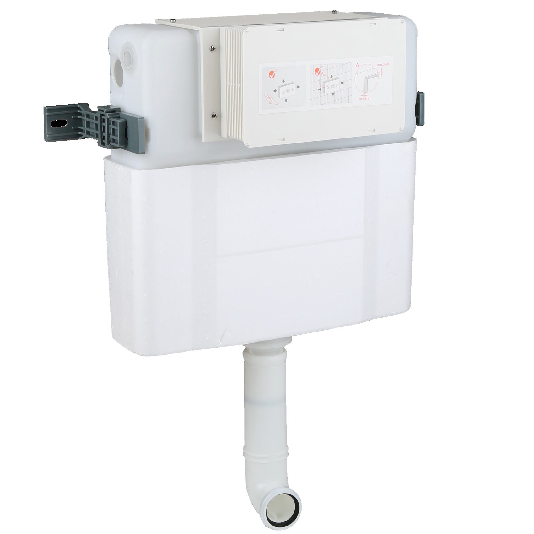 MECHANICAL 130MM CONCEALED CISTERN FOR BACK TO WALL TOILET ADJ FLUSH ...